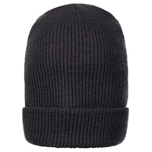 warm winter watch cap 100% wool beanie made in usa to military specifications (1 pack, black)