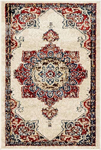 Unique Loom Utopia Collection Traditional Classic Vintage Inspired Area Rug with Warm Hues, 2' 2" x 3' 1" Rectangle, Cream/Blue