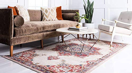 Unique Loom Utopia Collection Traditional Classic Vintage Inspired Area Rug with Warm Hues, 2' 2" x 3' 1" Rectangle, Cream/Blue