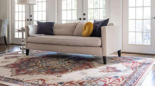 Unique Loom Utopia Collection Traditional Classic Vintage Inspired Area Rug with Warm Hues, 2' 2" x 3' 1" Rectangle, Cream/Blue