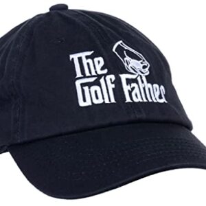 Ann Arbor T-shirt Co. The Golf Father | Funny Saying Golfing Cap, Golfer Low Profile Dad Baseball Hat Black