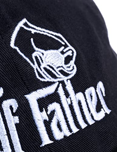 Ann Arbor T-shirt Co. The Golf Father | Funny Saying Golfing Cap, Golfer Low Profile Dad Baseball Hat Black