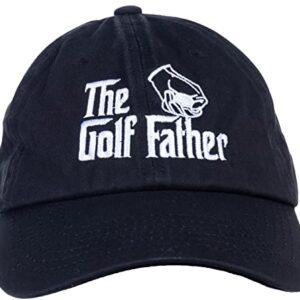 Ann Arbor T-shirt Co. The Golf Father | Funny Saying Golfing Cap, Golfer Low Profile Dad Baseball Hat Black