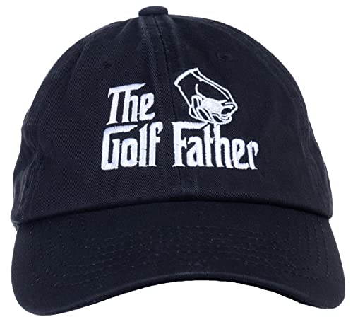 Ann Arbor T-shirt Co. The Golf Father | Funny Saying Golfing Cap, Golfer Low Profile Dad Baseball Hat Black