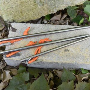 iBasingo 6 pcs Titanium Alloy Tent Pegs Outdoor Camping Awning Tent Stakes Lightweight Tent Nail Ti4012P-20CM