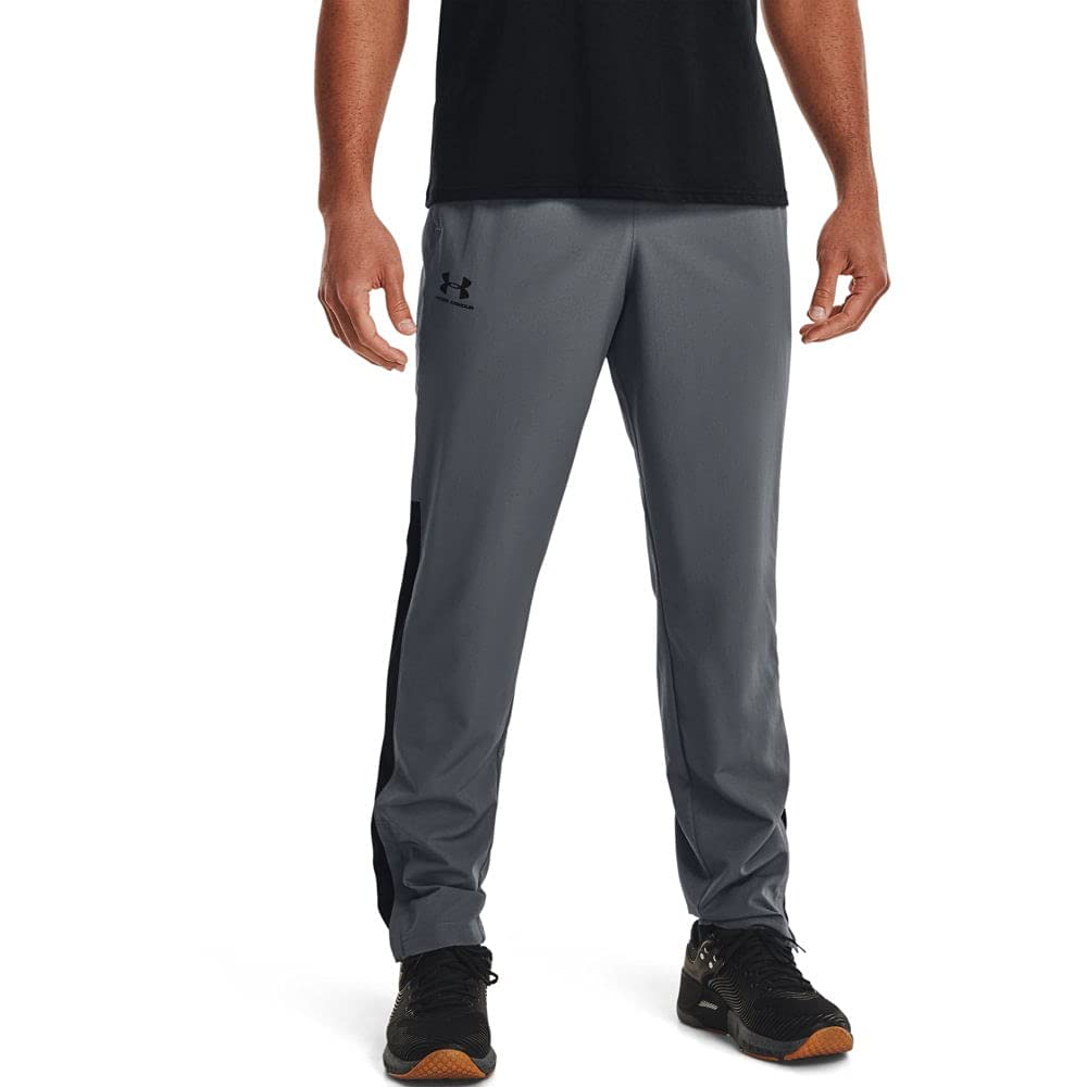 Under Armour Men's Woven Vital Workout Pants , Pitch Gray (012)/Black, Large