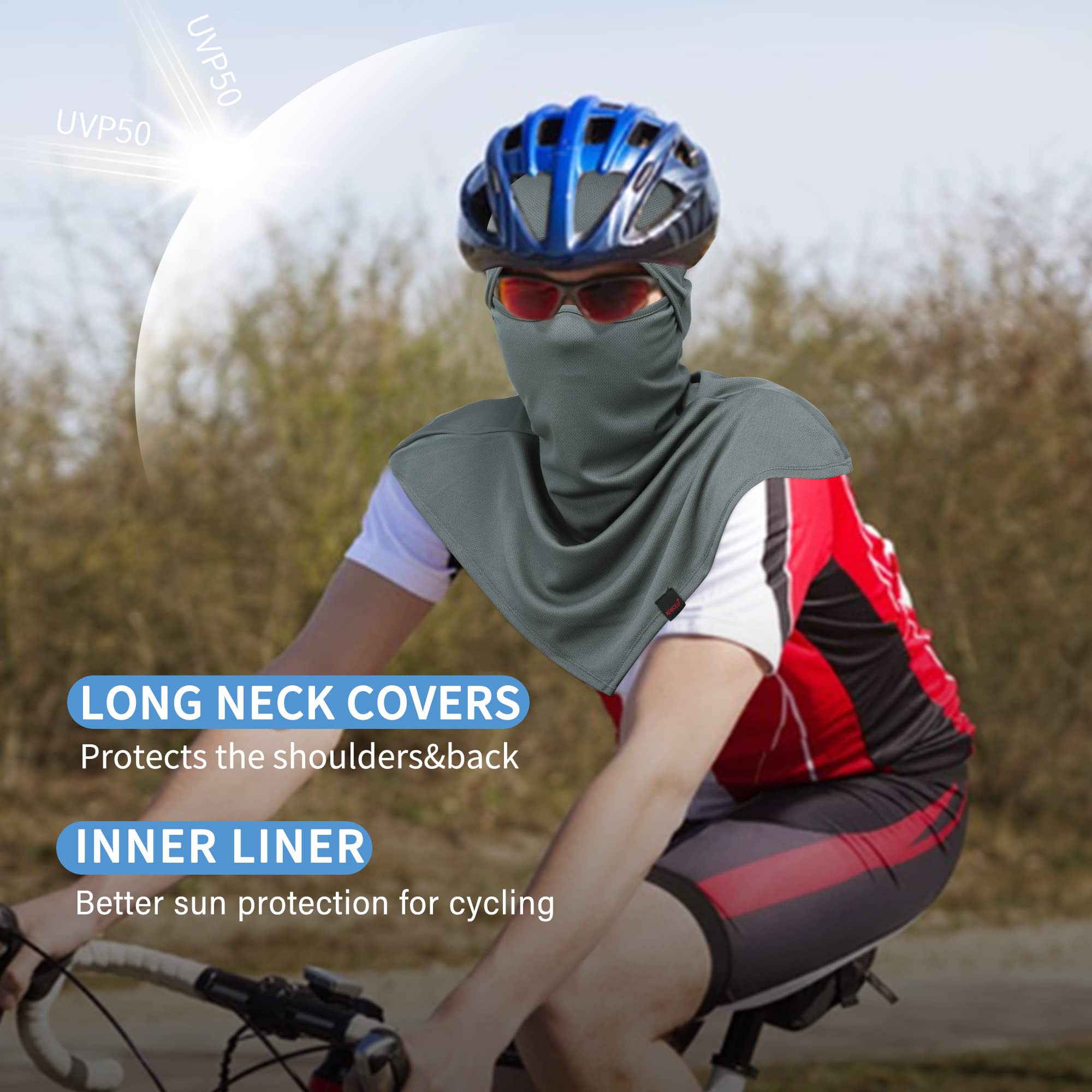 AIWOLU Balaclava Full Face Mask Summer for Sun Protection Breathable Long Neck Covers for Men Women Cycling Fishing…