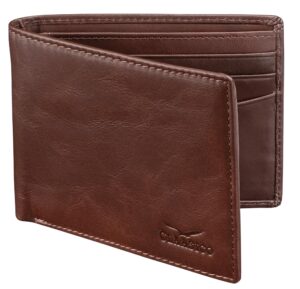 wallet for men’s - genuine leather slim bifold rfid wallet - gift for men packed in stylish gift box