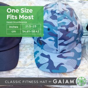 Gaiam Women's Running Hat - Classic Fitness Black Hats with Quick-Dry Sweatband, Trendy Hat with Ponytail Hole for Women, Moisture Wicking Girls Baseball Cap for Hiking & Summer Beach Vacation - Black