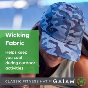 Gaiam Women's Running Hat - Classic Fitness Black Hats with Quick-Dry Sweatband, Trendy Hat with Ponytail Hole for Women, Moisture Wicking Girls Baseball Cap for Hiking & Summer Beach Vacation - Black