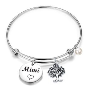 bekech mimi bracelet grandma mimi charm expandable wire bangle mimi jewelry grandmother gift for family mimi nana nonna(mimi bracelet)