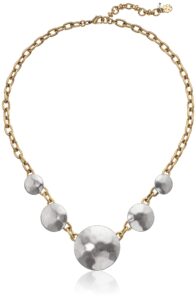 lucky brand two-tone coin collar necklace, 18" + 2" extender