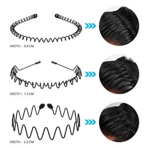 Lurrose 6Pcs Unisex Wavy Headband Metal Men Hair Band Elastic Non Slip Hair Hoop Sports Fashion Headwear for Women Menf