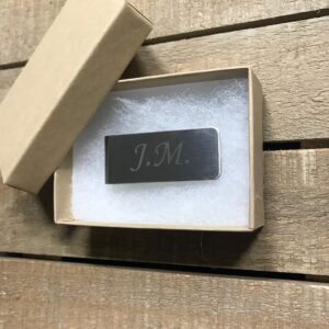 Custom engraved Money Clip initials name word wallet