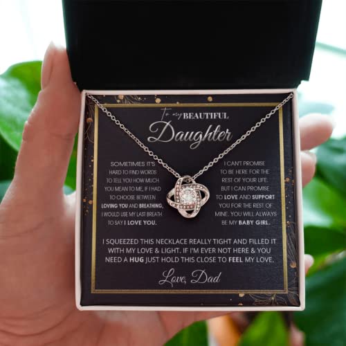 Fa Gifts To My Daughter Necklaces Pendants - Father and Daughter Necklace - Gift from Daddy - Luxury Necklace Silver On Birthday, Anniversary - Includes Gift Box! (Graphic Pendants, Silver)