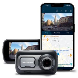 nextbase 522gw dash cam 1440p/30fps quad hd w/wi-fi, bluetooth, 10hz gps with built-in alexa, night vision, parking mode, 280/360 degree dual 6 lane wide recording