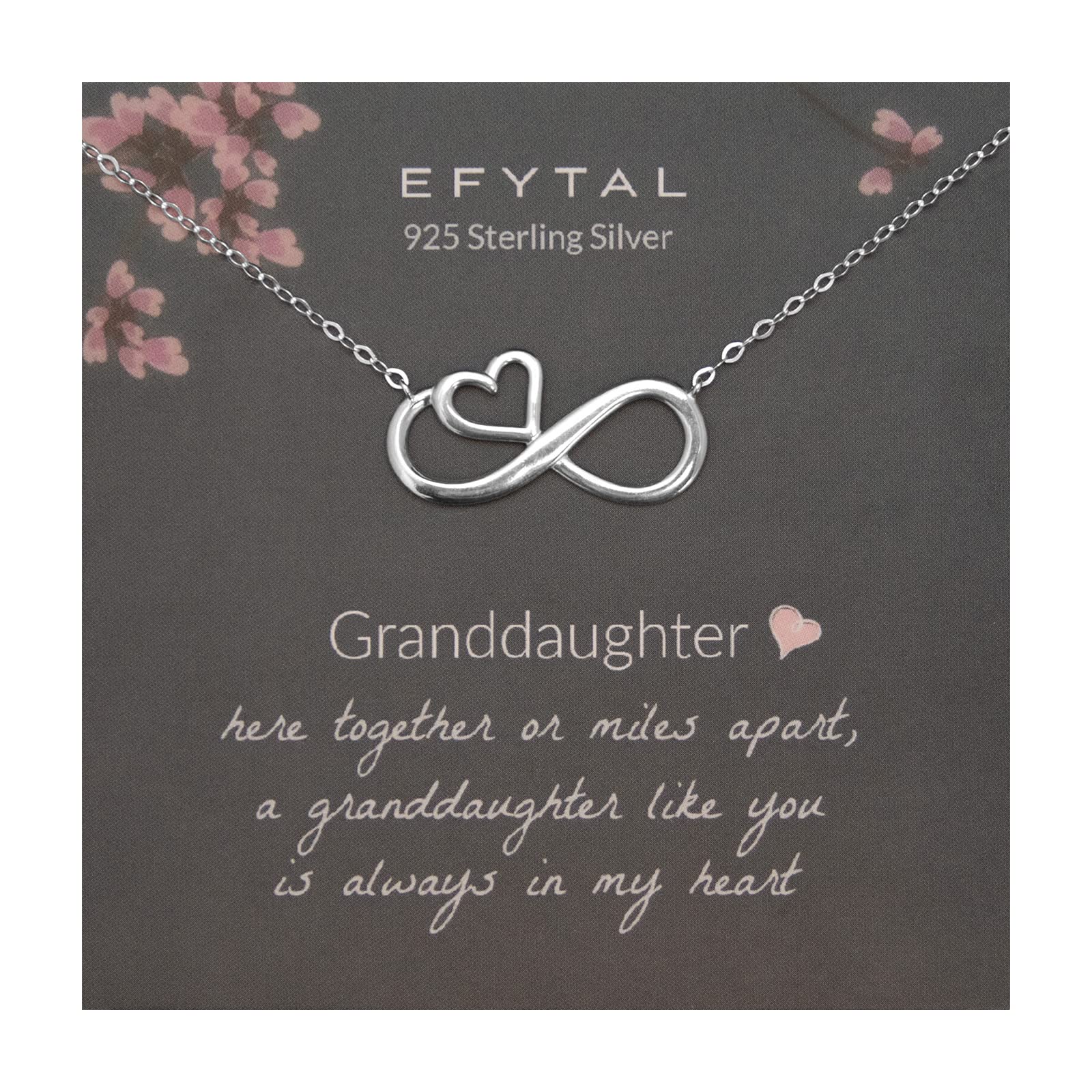 EFYTAL Granddaughter Gifts From Grandma, Granddaughter Necklace, Sterling Silver Necklace for Women, Granddaughter Birthday Gifts, Mothers Day Grandma Gifts, Grandma Birthday Gifts