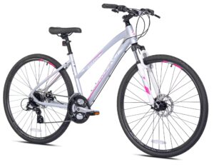 giordano 700c women's brava hybrid comfort bike, silver,medium