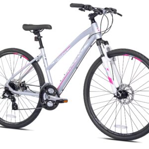 Giordano 700c Women's Brava Hybrid Comfort Bike, Silver,Medium