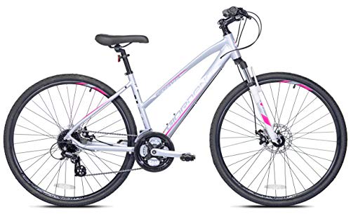 Giordano 700c Women's Brava Hybrid Comfort Bike, Silver,Medium