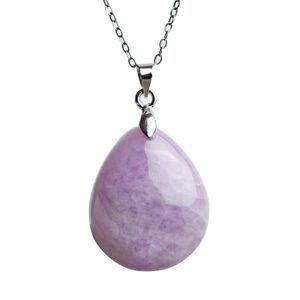 lizifang natural genuine kunzite gemstone water drop bead necklace crystal pendant