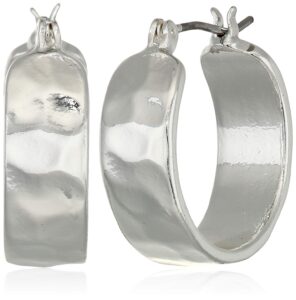 nine west women's silver small hoop earrings