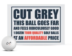 cut golf cut grey golf balls, white