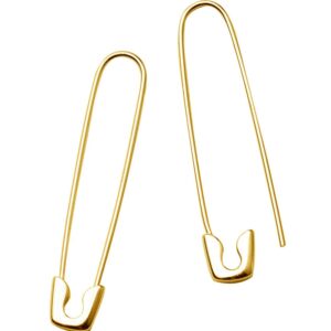 big safety pin cartilage for women girls s925 sterling silver with 14k gold plated minimalist hoop earrings personalized dangle drop 37mm