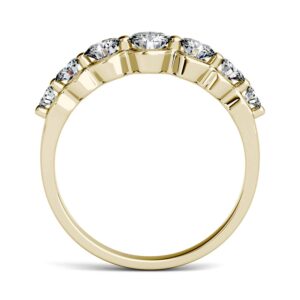 Charles & Colvard 14K Yellow Gold Moissanite 4mm Round Wedding Band-size 7.5 0.87cttw DEW