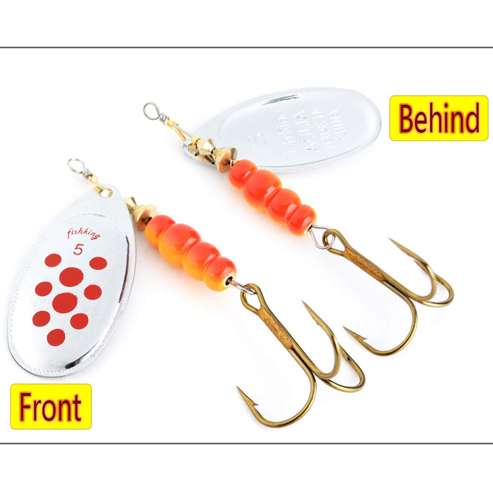 LOVEPET Fishing Bait,Color Lures Sub-Rotating Sequins,Fake Bait,Bionic Bait, Squid Hard Bait, Lure Bait,Three Hook,Fishing Tackle,5 Pcs