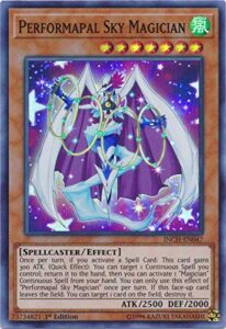 yu-gi-oh! - performapal sky magician - inch-en047 - super rare - 1st edition - infinity chasers