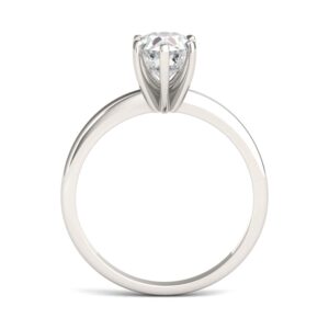 14K White Gold Moissanite by Charles & Colvard 9x6mm Pear Engagement Ring-size 7.5 1.50ct DEW