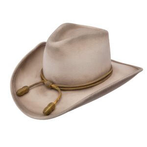 stetson men's fort crushable wool leather hatband cowboy hat - silverbelly