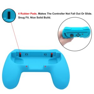 FASTSNAIL 4 Pack Grips Kit Compatible with Nintendo Switch for Joy Con, Wear-Resistant Grip Controller for Joy con & OLED Model with 12 Thumb Grip