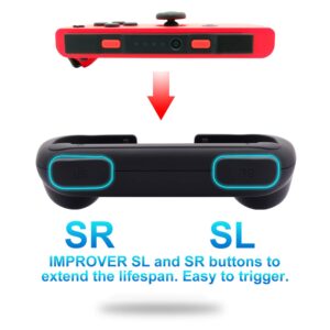 FASTSNAIL 4 Pack Grips Kit Compatible with Nintendo Switch for Joy Con, Wear-Resistant Grip Controller for Joy con & OLED Model with 12 Thumb Grip