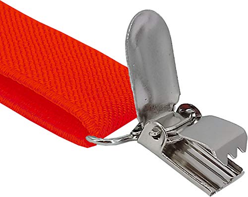 NAVISIMA Adjustable Elastic Y Back Style Suspender With Strong Metal Clips, Red (1 PK)