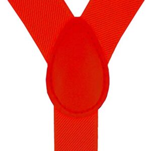 NAVISIMA Adjustable Elastic Y Back Style Suspender With Strong Metal Clips, Red (1 PK)