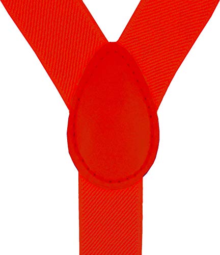 NAVISIMA Adjustable Elastic Y Back Style Suspender With Strong Metal Clips, Red (1 PK)