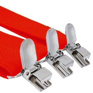 NAVISIMA Adjustable Elastic Y Back Style Suspender With Strong Metal Clips, Red (1 PK)