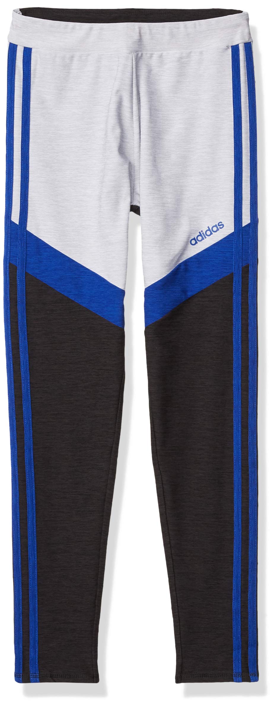 adidas Girls' Big Active Sports Athletic Legging Tight, D2M Melange Adi Black Heather/Bold Blue, Medium