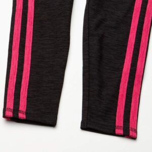 adidas Girls' Big Active Sports Athletic Legging Tight, D2M Melange Adi Black Heather/Bold Blue, Medium