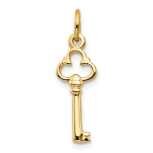 diamond2deal 10k yellow gold key charm (l- 22 mm w- 5 mm)