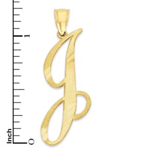 Ice on Fire Jewelry 10k Gold Initial Pendant