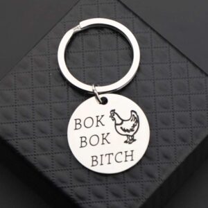 MAOFAED Funny Chicken Gift Chicken Lover Gift Chicken Keychain Crazy Rich Asians Inspired Keychain Gift for Friend