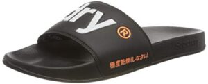 superdry men's walking slipper, optic black/optic white/hazard orange, small