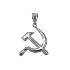 la blingz sterling silver hammer and sickle charm pendant