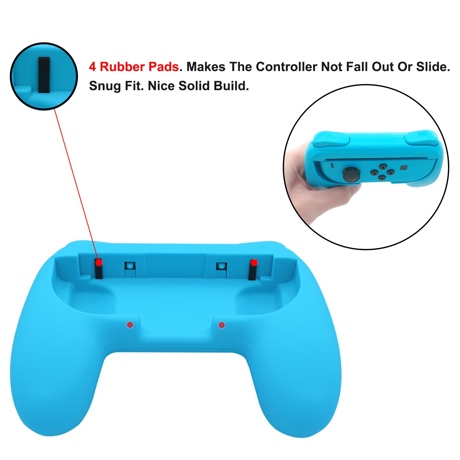 FASTSNAIL 4 Pack Grips Kit Compatible with Nintendo Switch for Joy Con, Wear-Resistant Grip Controller for Joy con & OLED Model with 12 Thumb Grip