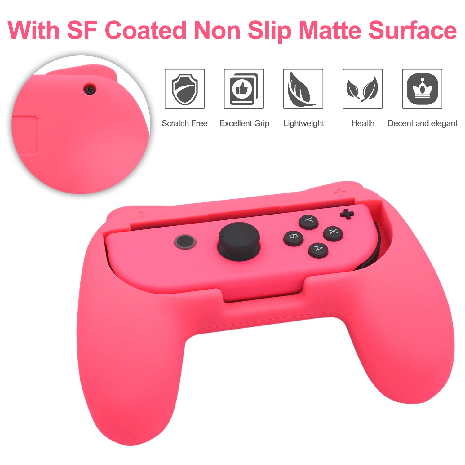 FASTSNAIL 4 Pack Grips Kit Compatible with Nintendo Switch for Joy Con, Wear-Resistant Grip Controller for Joy con & OLED Model with 12 Thumb Grip