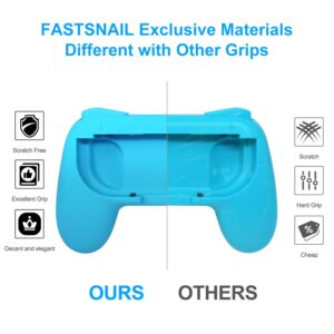 FASTSNAIL 4 Pack Grips Kit Compatible with Nintendo Switch for Joy Con, Wear-Resistant Grip Controller for Joy con & OLED Model with 12 Thumb Grip