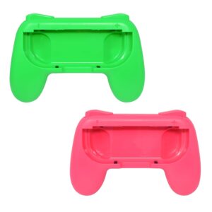 Hand Grips for Switch and for Switch OLED JoyCons, FYOUNG Hand Grips Controllers Compatible with Switch for Joy Con and Switch OLED Model 2021 (4 Pack)(Red-Blue-Green-Pink)